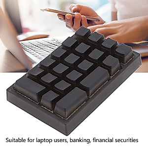 Sanpyl Number Pads, 21 Key Mechanical Numeric Keypad RGB Backlit Ergonomic Small Numeric Keyboard for Laptop Computer(Black)