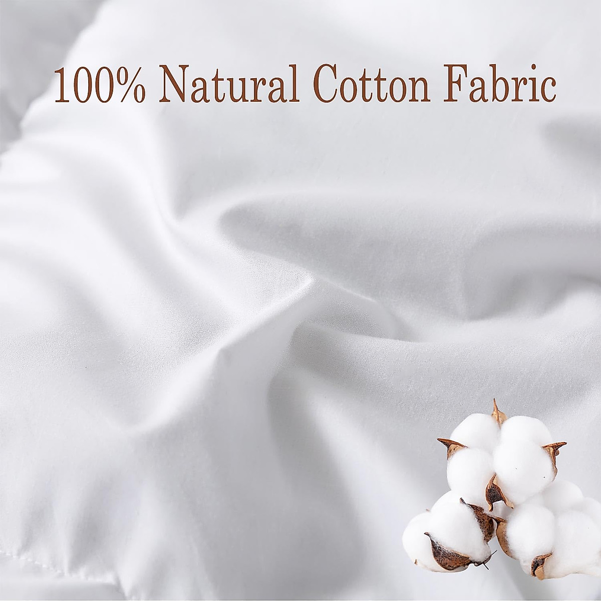 WhatsBedding 5 Inch Duck Feather Bed King Size, 100% Cotton Extra Thick Mattress Topper, 2500gsm Overfilled Pillow Top, Hotel Collection Mattress Topper, 78x80 in, Bright White