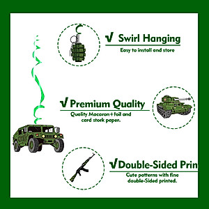 Army Birthday Party Decorations Camouflage Party Decoration Include Camo Happy Birthday Banner and Military Theme Hanging Swirls Decor for Boys Girls Birthday Party Supplies