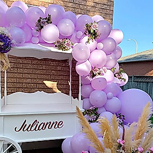 ZFUNBO Pastel Purple Balloons Garland Arch Kit 95 pcs 18/12/10/5 Inch Light Purple Balloons Different Sizes Purple Latex Balloon for Baby Shower Gender Reveal Wedding Birthday Purple Party Decorations