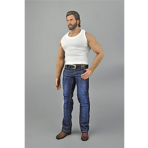 HiPlay 1/6 Scale Figure Doll Clothes, Suit, Shirt+Pants+Belt+Shoes Outfit Costume for 12 inch Male Action Figure Phicen/TBLeague M33 CM083(A:White)