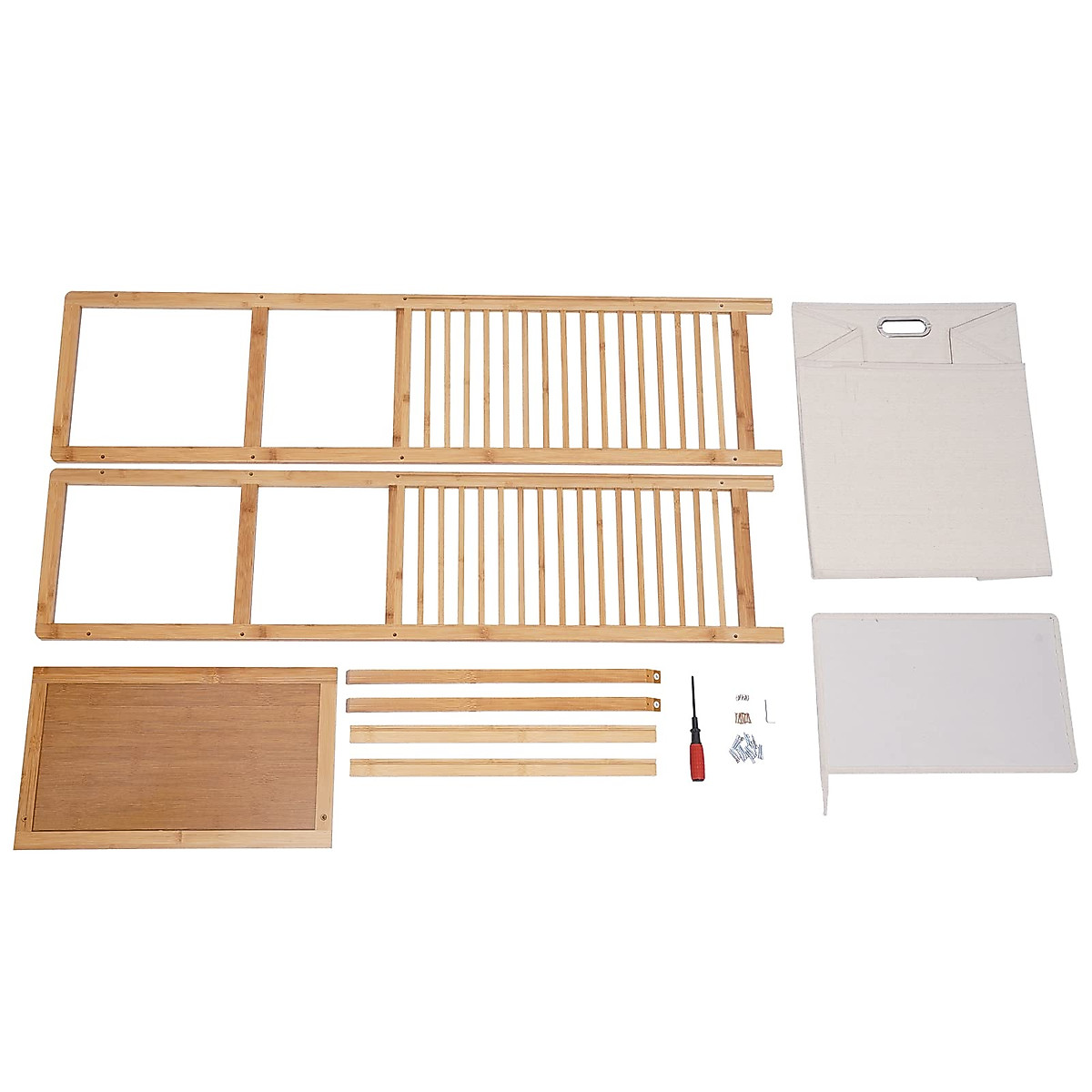 4 Tiers Laundry Hamper Bamboo Laundry Hamper with Shelf Tilt Out Laundry Basket Bathroom Storage Shelf for Laundry Room Bathroom Bedroom Dorm Living Room