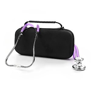 AMSAMOTION Stethoscope Case for 3M Littmann Classic III Lightweight II S.E MDF Acoustica Deluxe Dual Head Cardiology IV Stethoscope Holder Pocket for Nurse Accessories for Work Hard Travel Case Bag