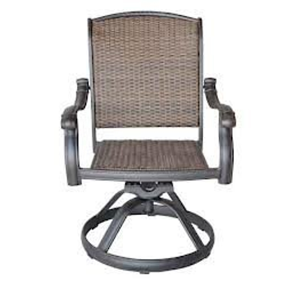 Patio Land Santa Clara Outdoor Set of 6 Swivel Rocker Dining Chairs Dark Bronze Cast Aluminum