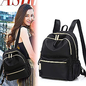 Backpack for Women, Nylon Travel Backpack Purse School Shoulder Bag Small Casual Travel Daypack for Girls Ladies
