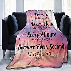 Menghao Bible Blanket Christian Gifts for Women, Religious Blanket with Inspirational Verse Thoughts and Prayers-Scripture Blanket Catholic Gifts Birthday Gifts Spiritual Gifts for Women 60"X 80"