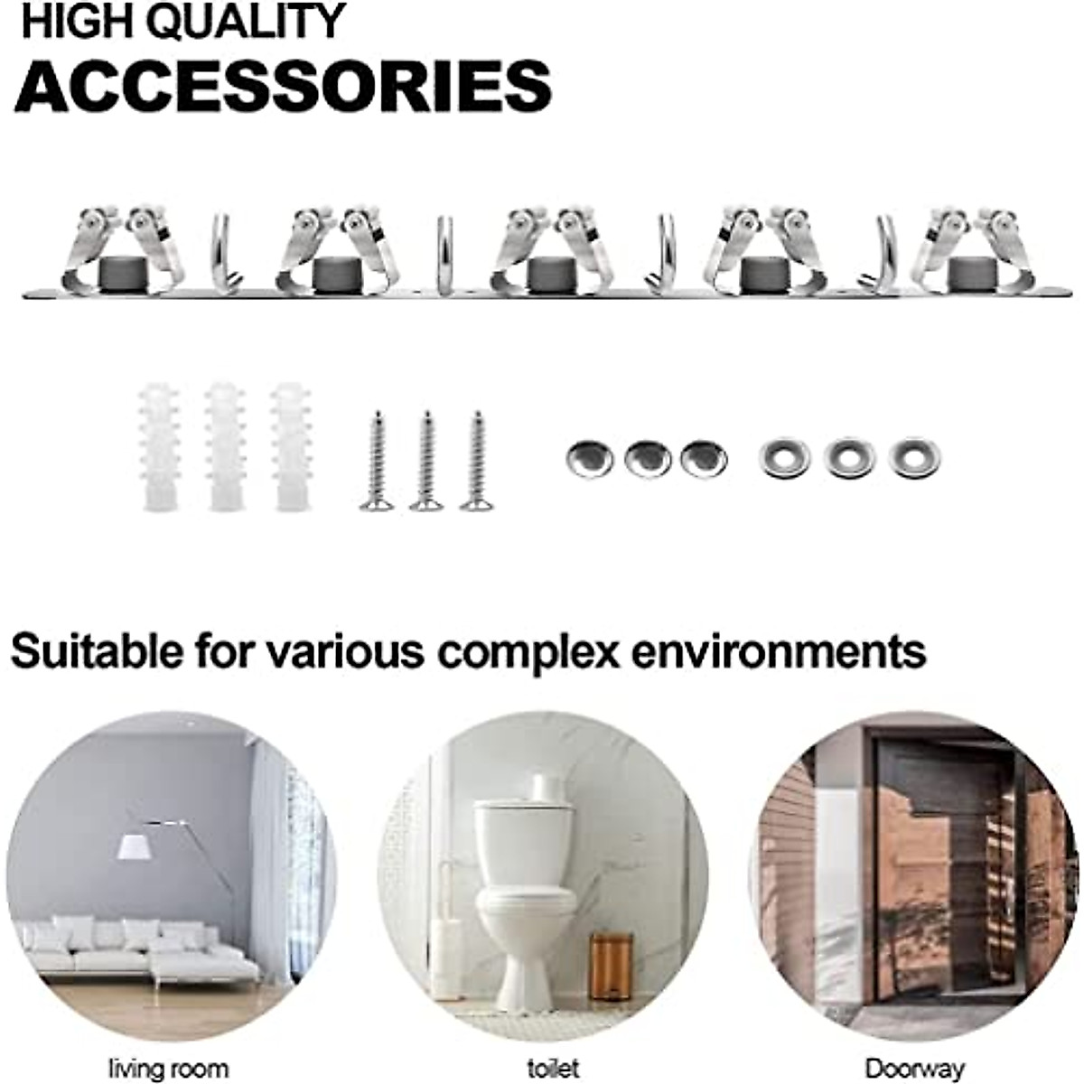 Bosszi Mop and Broom Holder, 4 Positions 5 Hooks Heavy Duty Mop Hanger Wall Mounted Stainless Steel Organizer for Home Laundry Bathroom, Garage Storage Systems Utility Tools Rack