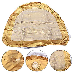 Hot Tub Booster Cushion w/Suction Cups, Inflatable Spa Cushion PVC Bathtub Pillow, Soft Seat Back Support Tub Booster Pad for Adults Kids at Home Spa & Rest (Gold)