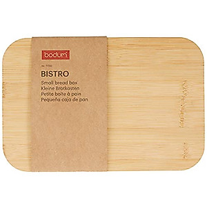 Bodum 11740-01 Bistro Bread Box Small Bread Box, Plastic, Wood, White, 19.39 x 29.4 x 10.7 cm
