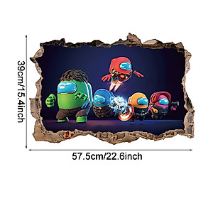 Among US Wall Stickers Game Cartoon Wall Decor PVC for Kids Bedroom Boys 15.4X22.6 inch