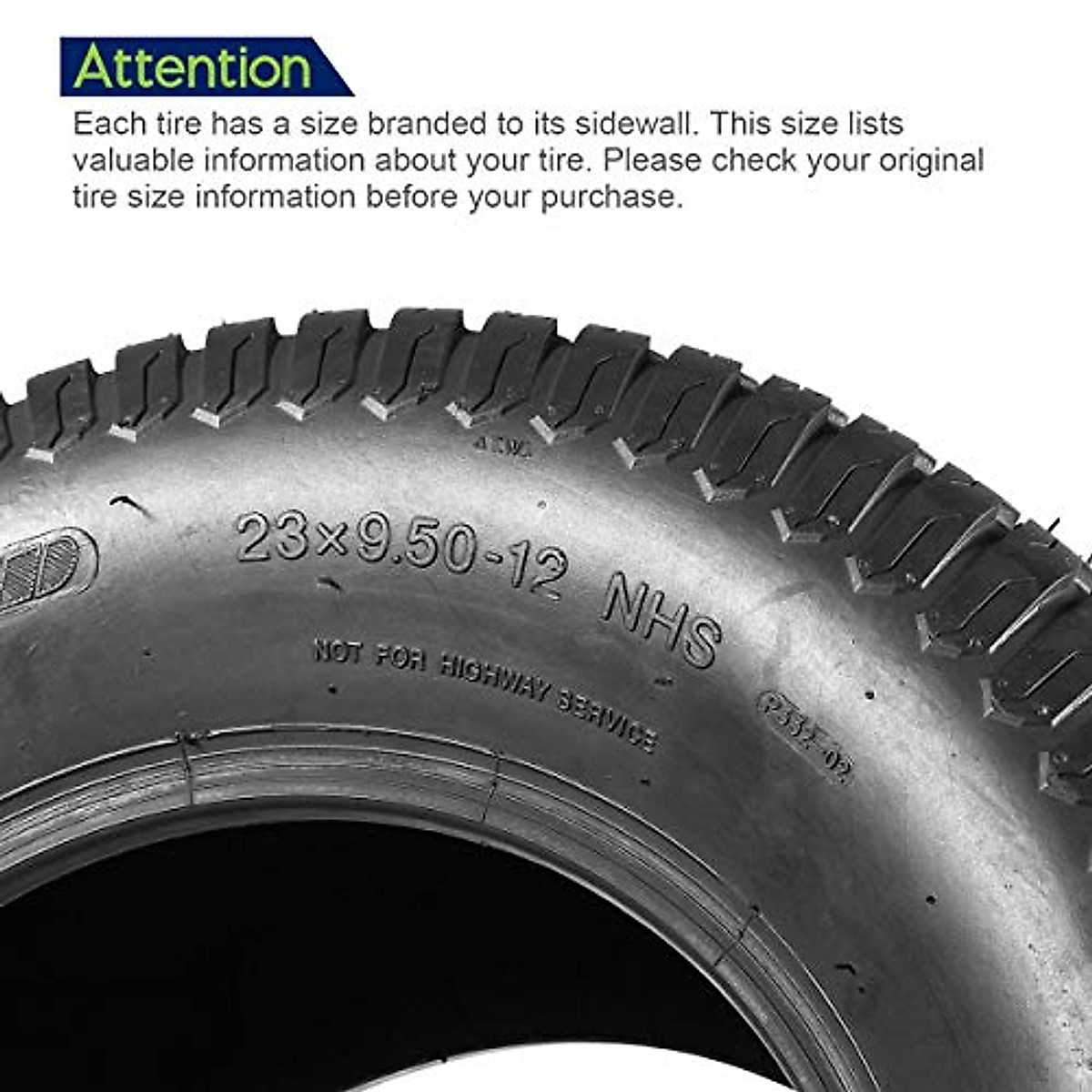 MaxAuto Lawn Mower Turf Tires 13x5-6 Front & 23X9.50-12 Rear 4PR(2 Front tires+2 Rear Tires)