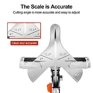 Miter Shears for Angular Cutting Molding,Quarter Round Cutting Tool,0-135 Degree Adjustable Angle Trim Shear,Multifunctional Trunking Shears for Cutting Soft Wood, Plastic, PVC and more