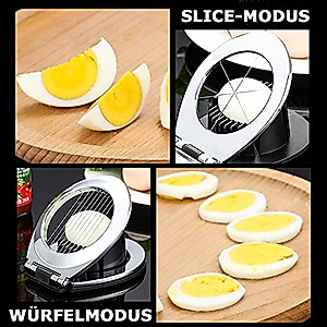 Bugucat Egg Cutter, Egg Wedger 304 Stainless Steel Wire Egg Slicer Splitter Chopper with 2 in 1 Disc Metal Shelf Wedges Kitchen Tool for Eggs,Salads, Sandwiches