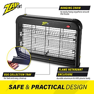 Zap It Electric Indoor Bug Zapper (2,800 Volt) Plug-in 360 Degree Mosquito, Bug, and Insect Killer, Non-Toxic Attractant UV Light and Electric Shock