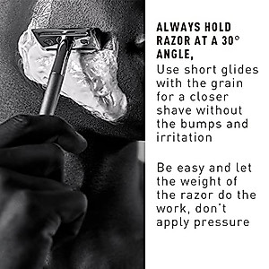 Bevel Safety Razor with Brass Weighted Handle and 10 Double Edge Safety Razor Blade Refills, Single Blade Razor for Men, Designed for Coarse Hair to Prevent Razor Bumps