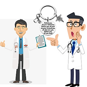 FEELMEM Physician Assistant Gift PA Graduation Gifts Behind You All Your Memories Before You All Your Dreams Physician Assistant Keychain Medical Student Jewelry PA Gifts (PA)