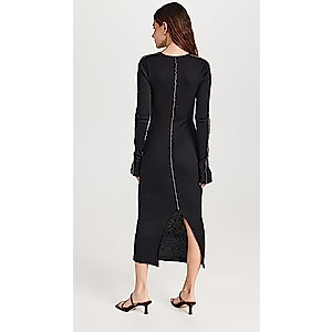 Helmut Lang Women's Twisted Dress, Basalt Black, XS