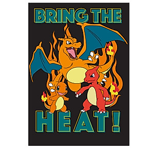 Pokemon Big Boys Charizard Long Sleeve T-Shirt Charizard Team Evolution Black