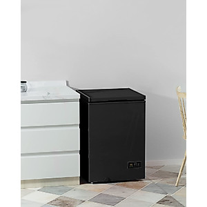 SOUKOO Chest Freezer Super-low temperature Freezers 14℉ to -40℉ (Black, 3.5 Cubic Feet), (UlTRA)