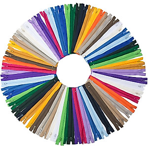 YAKA 60pcs 9 Inch Nylon Coil Zippers Sewing Zippers for Tailor Sewing Crafts (20 Color)