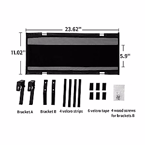 VWINDESK Under Desk 23.5 Inch Mesh Fabric Cable Management Tray, Power Cable Holder, Cord Organizer, Make Wire Tidy for Height Adjustable Desk, Black