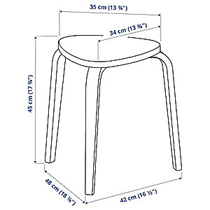 IKEA Stackable/ Triangular-Shaped/3-Legged Stool with Bent Legs (Birch)