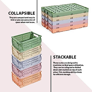 monomono Mini Stackable Plastic Baskets - 5-Pack, Cute and Compact Solution for Home and Office Organization (5.9x3.9x2.2 in, Blue)