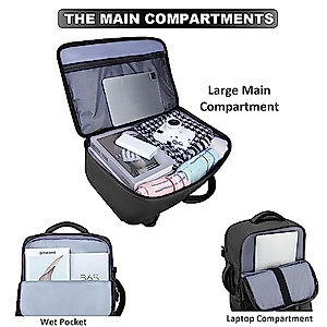 Carry On Backpack, Extra Large Travel Backpack, 40L Carry On Backpack Flight Approved, Business Work College Daypack Fits 17 Inch Laptops, Large Overnight Weekender Bag, Gifts for Women & Men, Black