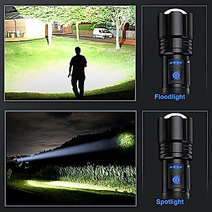 Kicoeoy Rechargeable Flashlights High Lumens, Led Flashlight 990000 Lumens Bright Flash Light with 7 Modes, Flashlights for Camping, Home, IPX7 Waterproof (2 Pack)