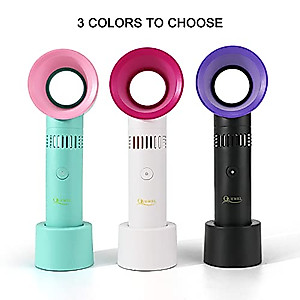 QUEWEL Eyelash Fan for Lash Extension Bladeless Fan Handheld Lash Extension Fan Dryer Mini Fan Air Conditioning Blower Eyelash Extension Supplies Drying Lash Glue (Purple)