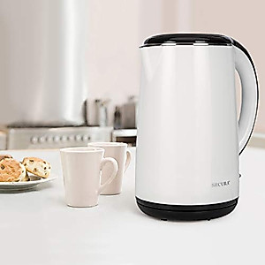 Secura SWK-1701DB The Original Stainless Steel Double Wall Electric Water Kettle 1.8 Quart, White