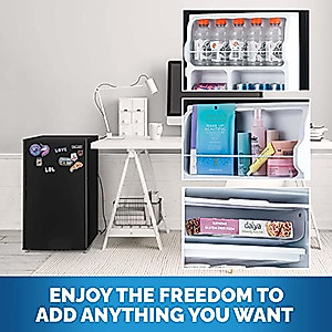 NewAir 3.3 Cu.Ft Black Mini Fridge | Adjustable Shelves and Reversible Door | Small Refrigerator,Dorm Refrigerators,Compact Refrigerator, Energy Efficient