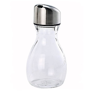 J&M DESIGN Sugar Dispenser With Pour Spout For Coffee Bar Accessories, Tea & Baking Essentials w/Stainless Steel Lid - 9.5oz Clear Acrylic Jar Spoon Pourer Shaker Container