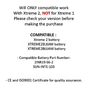 for JBL Xtreme 2 (NOT Xtreme 1) High Capacity Battery Replacement Repair + Tool for JBL Xtreme 2 Portable Bluetooth Speaker 5200mAH Li JBL Model XTREME2BLKAM Part 2INR19 66-2