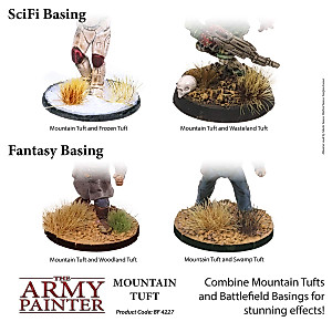 The Army Painter Tufts - Battlefield Tufts: Mountain Tuft, 77 Pcs, 3 Sizes-Terrain Model Kit for Miniature Bases & Model Grass Tufts -Diorama Supplies & Diorama Grass for Mini Basing & Gaming Scenery