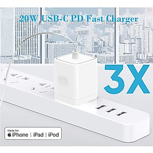 [MFi Certified] iPhone Charger Fast Charging,20W USB C Wall Charger Adapter with 6.6FT USB C to Lightning Cable for iPhone 14 Pro/14 Plus/13/12 Mini/12 Pro Max/11/X/XR/XS/8, iPad, AirPods Pro