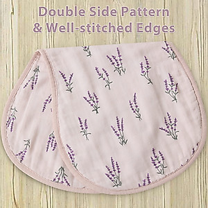 LifeTree Muslin Baby Burp Cloths - Ultra Soft 2 Pack Organic Cotton Large 22'' by 10'' Absorbent Milk Spit Up Rags - Burping Cloths for Newborn, Girls Boys (Lavender & Mauve)