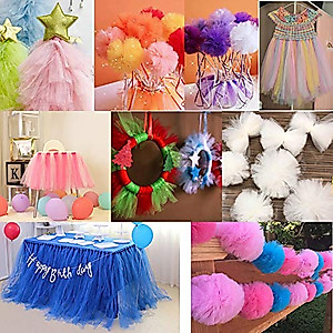 Lauthen.S Tulle Fabric Roll,6" x 100 Yards(300 Feet) Decorative Tulle Spool for Tutu Skirt Sewing Crafting Fabric Hair Bow Making Wedding Baby Shower Party Supplies(Hot Pink)