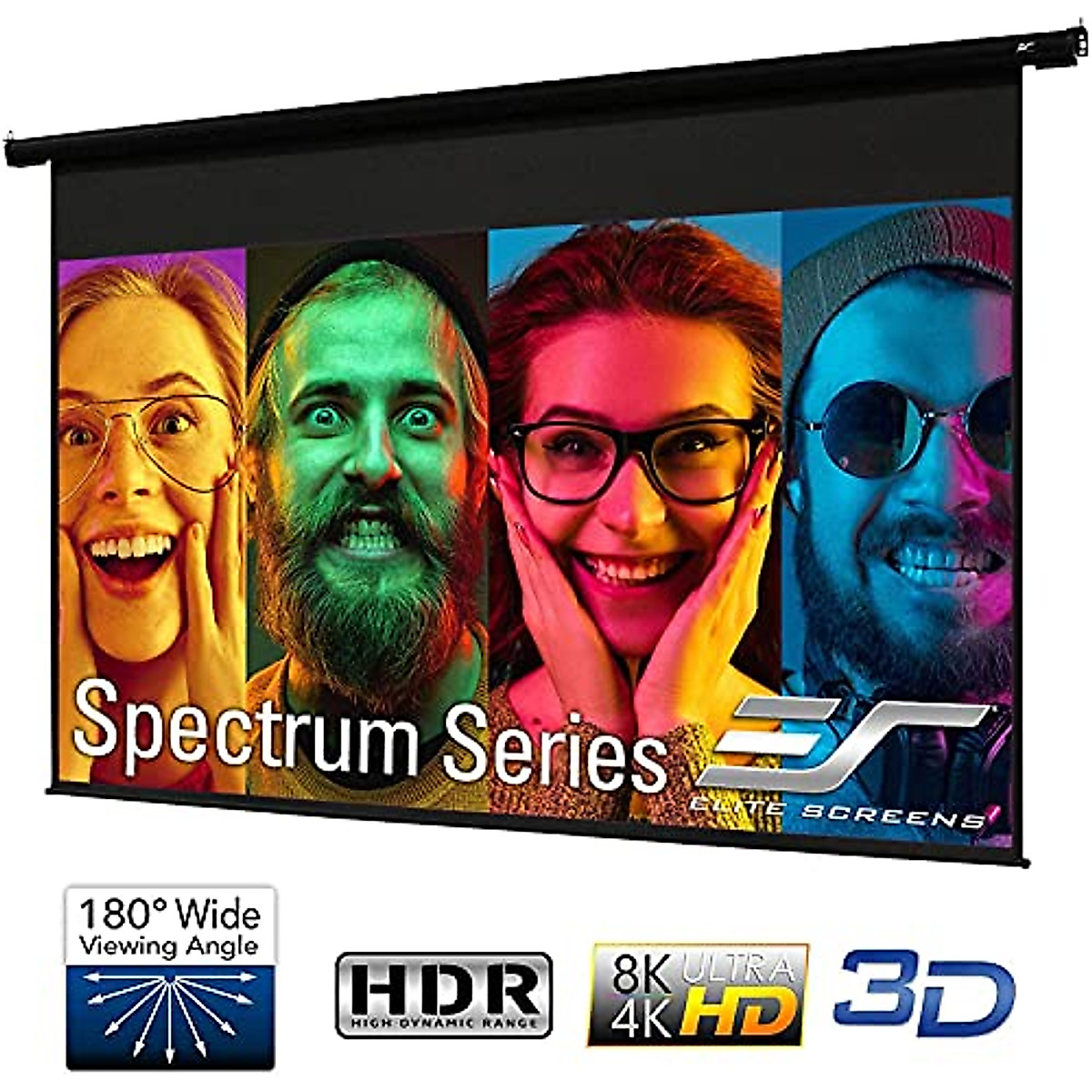 Elite Screens Spectrum, 100-inch Diag 16:9, Electric Motorized 4K/8K Ready Drop Down Projector Screen, ELECTRIC100H