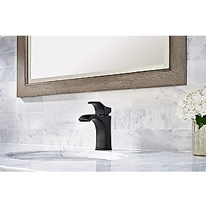 Pfister Venturi Bathroom Sink Faucet, Single Handle, Single Hole or 3-Hole, Matte Black Finish, LF042VNBB