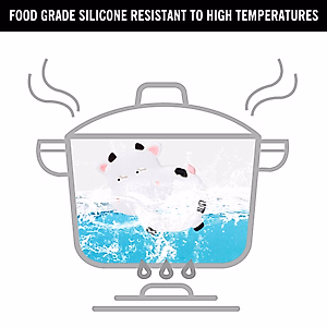 AmazingM Cow Sensory Chew Teether for Boys and Girls,Food Grade Silicone Safety Pendant Chewy Teething Toy for Kids with Autism, ADHD,Oral Motor,Teething,Biting Needs