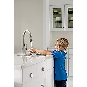 Moen Arbor Spot Resist Stainless Motionsense Two-Sensor Touchless Kitchen Faucet Featuring Power Clean, One-Handle Kitchen Sink Faucets with Pull Down Spray Head, 7594ESRS