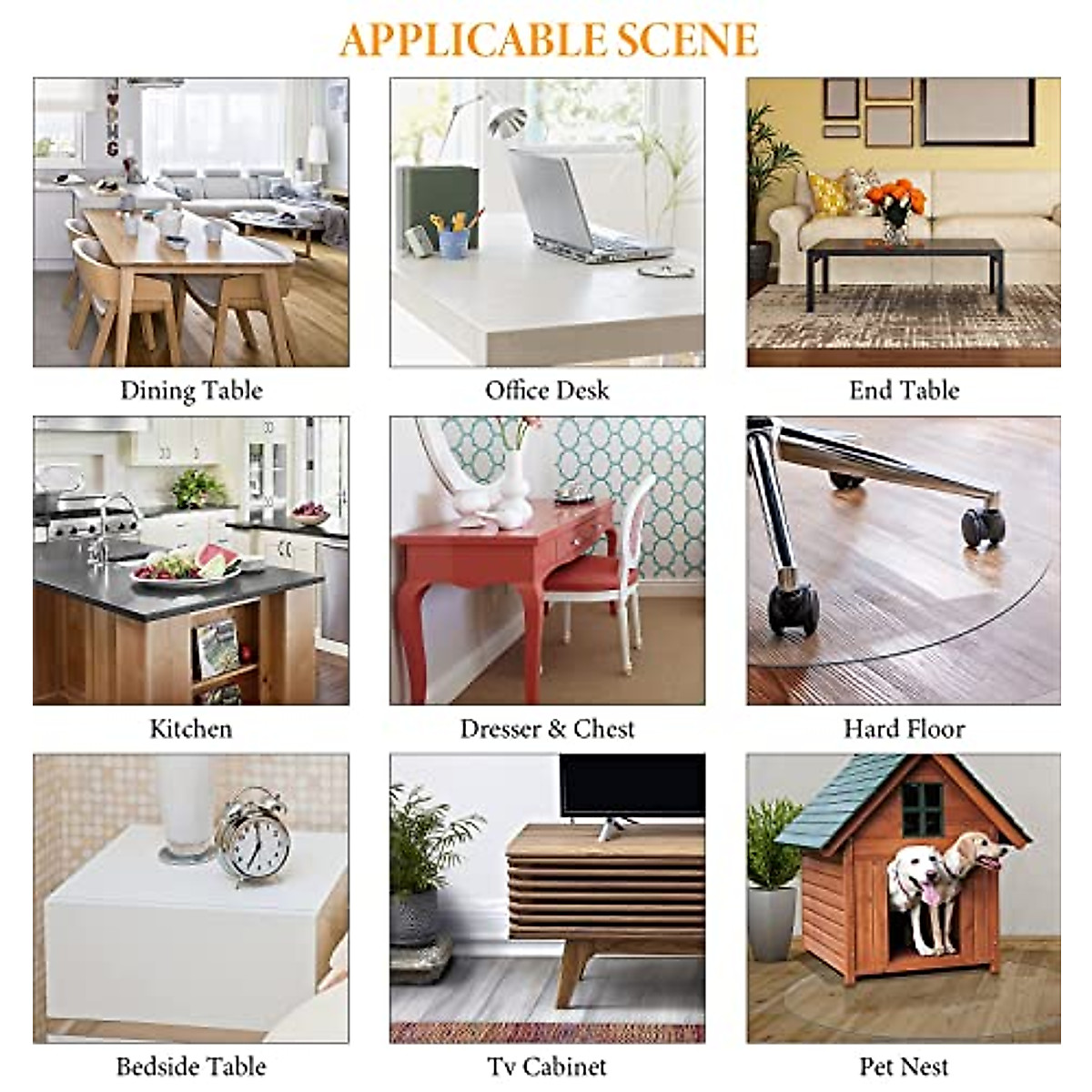 Deep Dream 1.5mm Clear Desk Cover Protector, 14×24 Inch Clear Table Protector, Rectangular Vinyl Desk Pad, PVC Plastic Table Cover for Office, Dresser, Night Stand, Computer & Writing Desk Tabletop