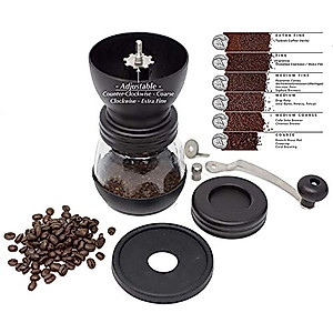 Cold Brew Coffee Maker Starter Kit - Half Gal Mason Jar | Stainless Filter Basket | Ceramic Burr Grinder | Half Pound Certified Organic Whole Bean Cold Brew Blend | Recipe & Instruction Book