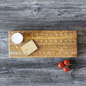 Larch Wood Canada End Grain Double Cheese Board, Handcrafted for Professional Chefs & Home Cooking, 17-3/4" x 7" x 1-1/2" plus Larch Wood Beeswax and Mineral Oil Conditioner (1.6 oz/ 45g)