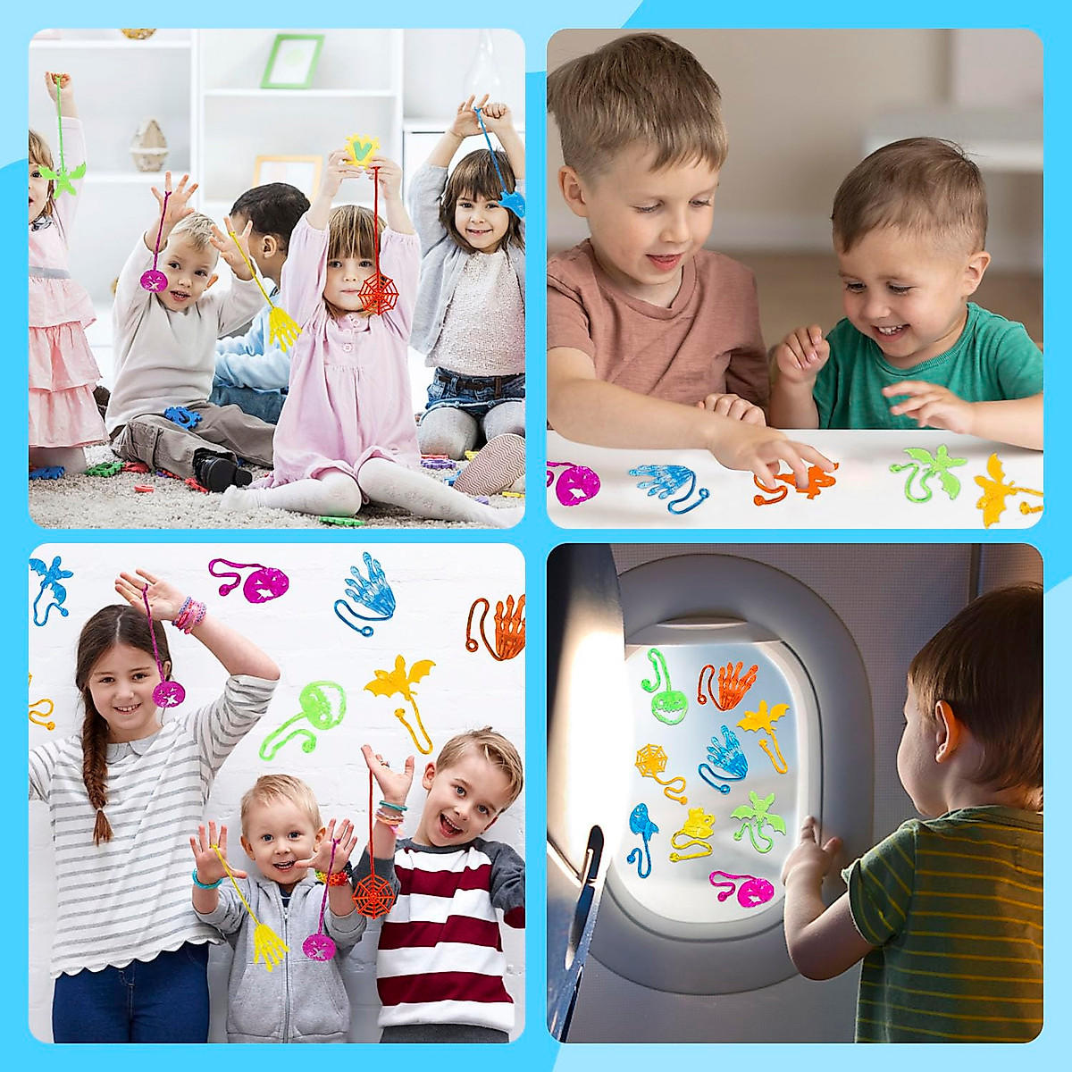 50 PCS Halloween Stretchy Sticky Hands Party Favors For Kids 4-8,Glitter Sticky Hands Toys, Treasure Box Fillers and Classroom Prizes,Halloween Party Favors,Birthday Parties,Toys for Sensory Kids