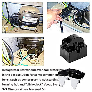 Refrigerator Compressor Relay and Overload Kit 5 Sets,Refrigerator Starters QP2-4R7 4.7 Ohm 1 Pin Refrigerator PTC Starter Relays and 6750C-0005P Freezer Overload Protectors