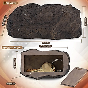 RamPro Hide-a-Spare-Key Fake Rock - Looks & Feels like Real Stone - Safe for Outdoor Garden or Yard, Geocaching (1)