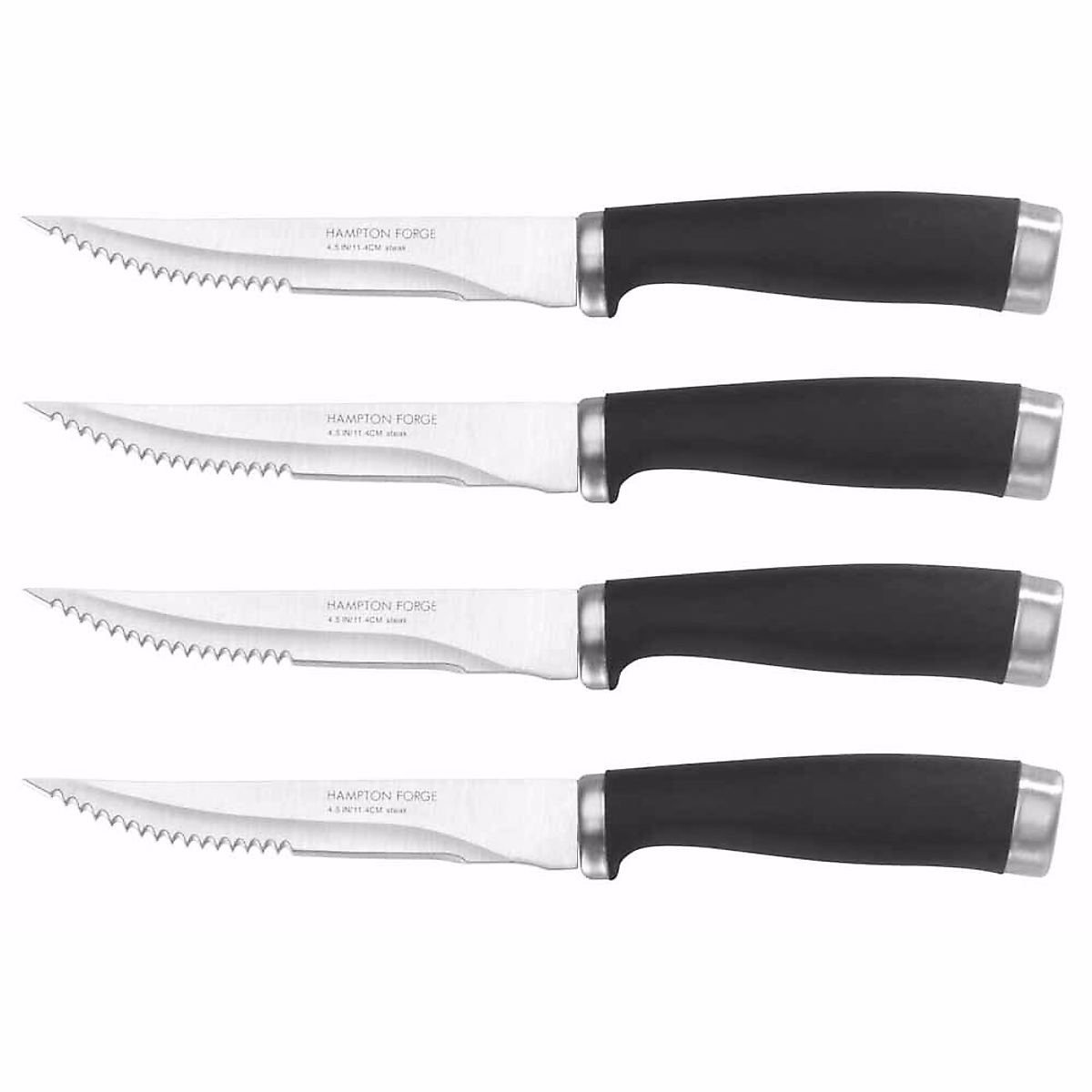 Hampton Forge Epicure–4PieceSteak KnifeSet–Black, Silver