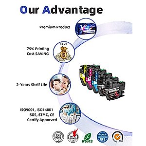 LC3011 Ink Cartridges 2BK/ C/M/Y Compatible Repalcement for Brother LC3011 LC3013 LC3011BK LC3013BK Ink Work with Brother MFC-J491DW MFC-J895DW MFC-J690DW MFC-J497DW Printer (5-Pack)